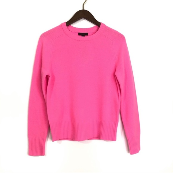 J. Crew | Sweaters | Nwt Bright Pink Jcrew Wool Sweater | Poshmark